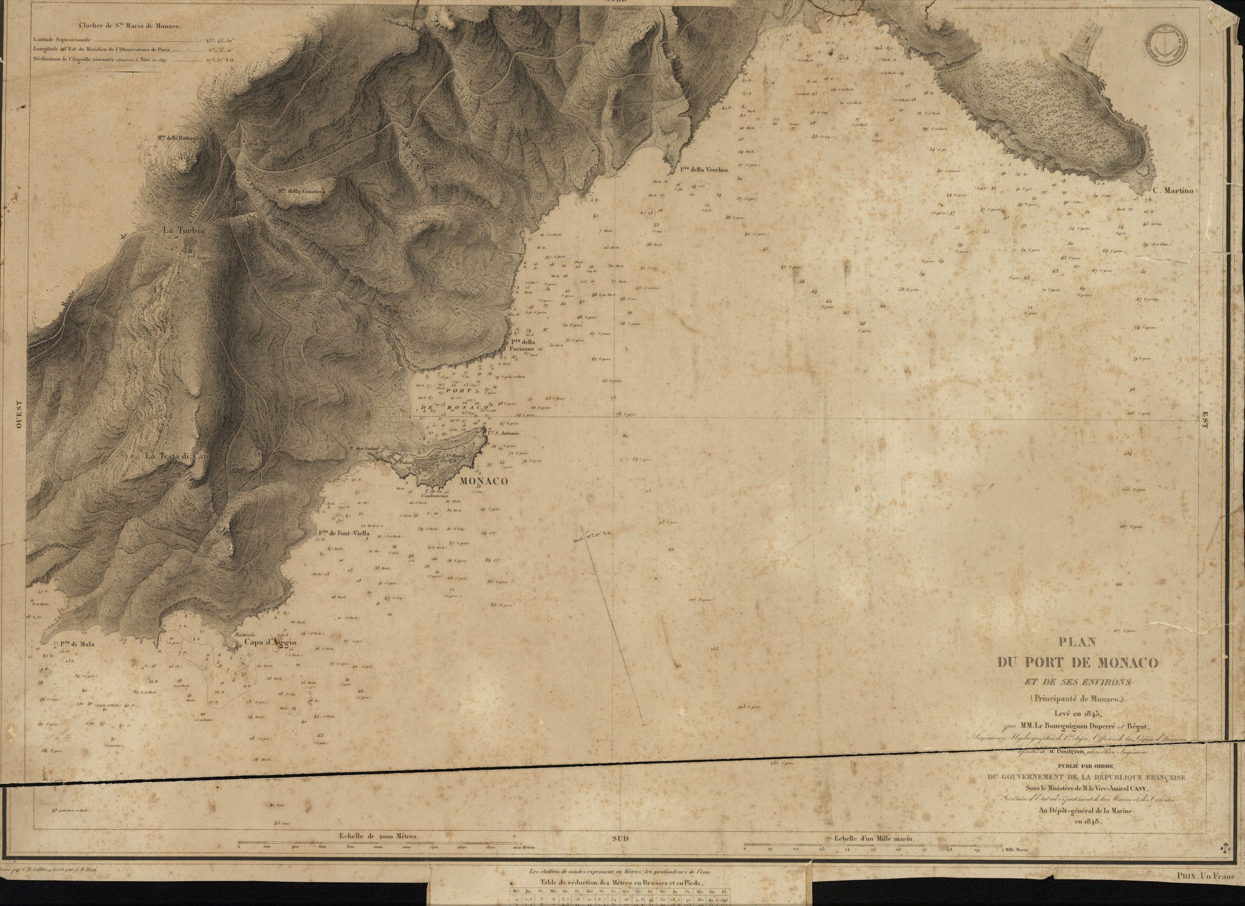 1845 – Plan du port de Monaco […] – PatriMon